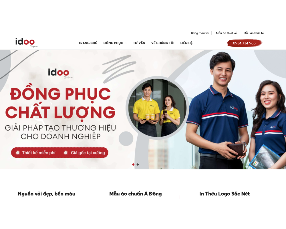 Thiết kế web đồng phục IDOO